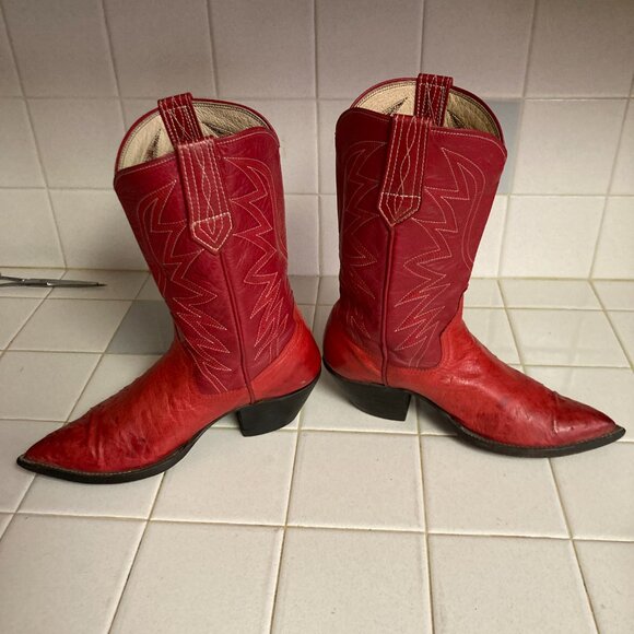 Custom handmade in Texas | Shoes | Handmade Custom Red Pointy Ostrich ...